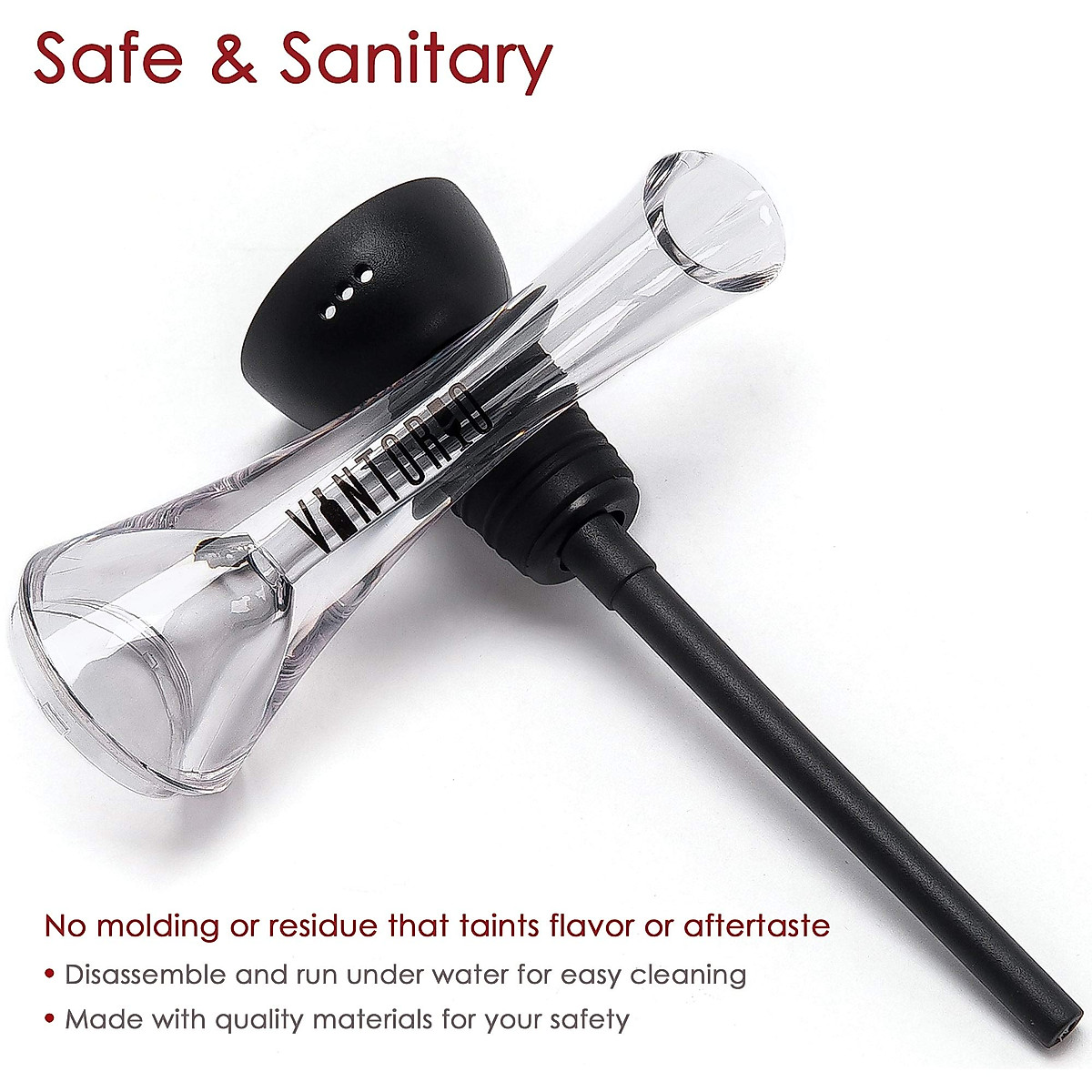 Wine Aerator Pourer and Replacement O-Rings and Air Tubes by Vintorio