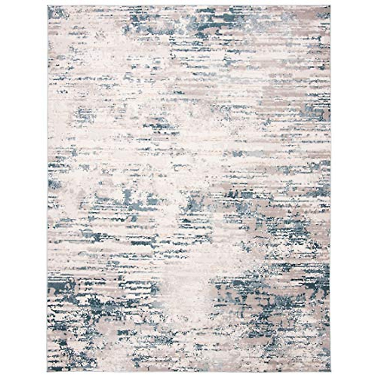 SAFAVIEH Vogue Collection 6'7" x 9' Cream / Teal VGE145A Modern Abstract Area Rug