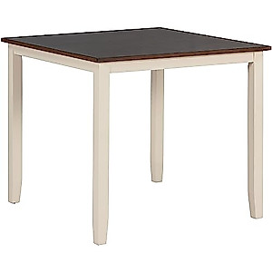 WOZNLA Comfortable Room 5-Piece Classic Counter Height Dining Set-Elegant Wood Kitchen Table, Padded Chairs-Ideal for Family Gatherings, Onesize, Brown