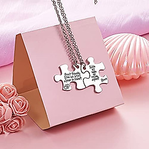 Melix Home Friendship Necklace for 2 Side by Side Best Friends Close in Heart Necklace Set