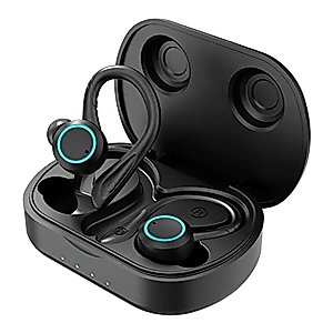 APEKX True Wireless Headphones, Update 5.1 Auto Pairing Touch Control HiFi Stereo Sound in-Ear Earphones Binaural Call Headset with Built-in Mic and Charging Case for Sports Running Black