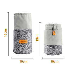 K&F Concept Lens Pouch 2-in-1 Expandable Camera Lens Bag Case Compatible for Canon Lenses 75-300mm, Nikon, Sony, Pentax, Olympus Camera Lens 10 x 18cm Protective Neoprene Soft Plush for DSLR Lenses