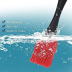 FOCUS FLAME Basting BBQ Baster Brush Grilling 2 pcs 8 IN Silicone Pastry Brush Oil Cooking Brush for cast iron Perfect Barbecue Baking Sauce Butter Dessert Marinade Meat Dishwasher Safe BBQ Brush