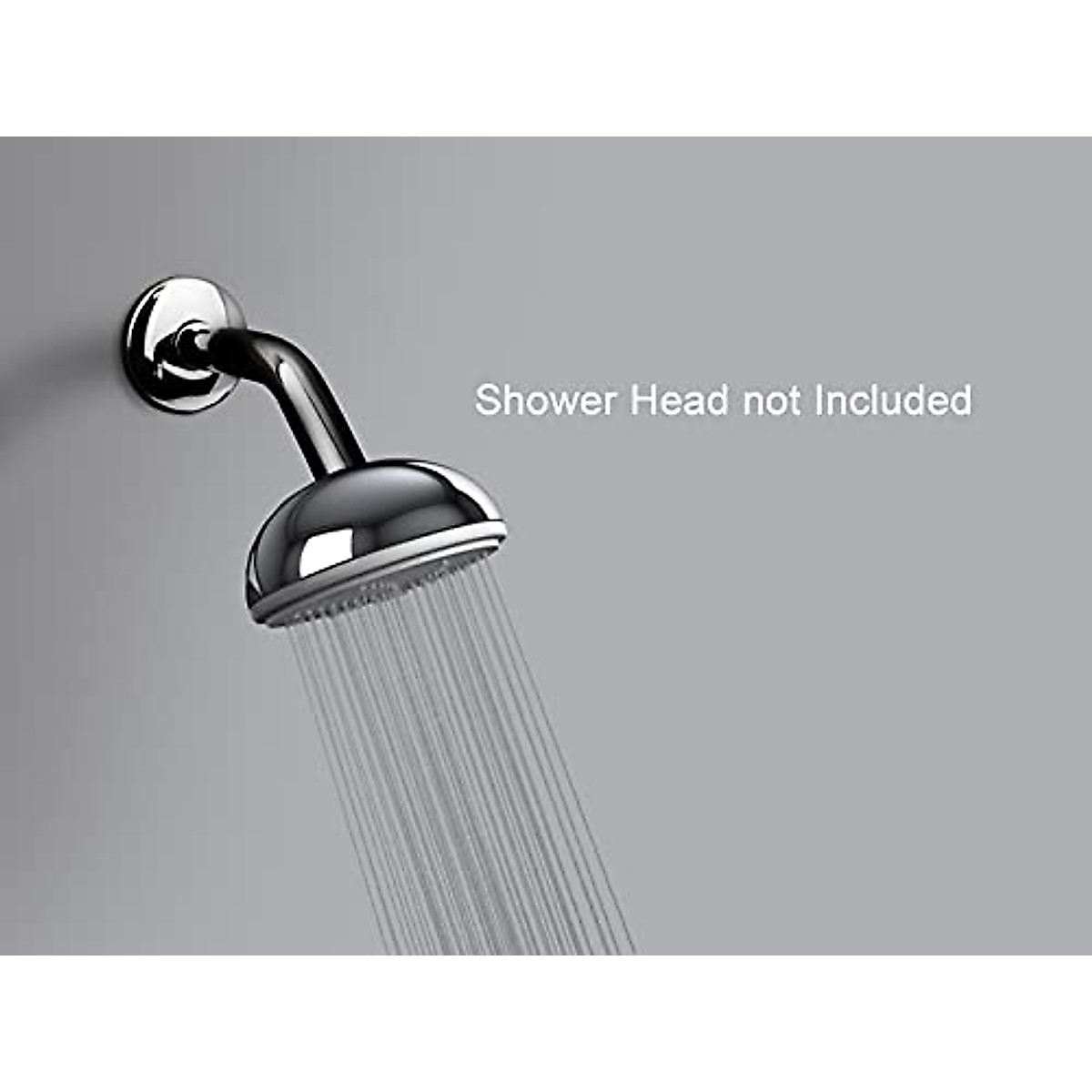 SENLO 6 Inch Shower Arm and Flange Polish Chrome, Showerhead Extension Extender Pipe Arm with Stainless Steel Flange, Rain Shower Angled Solid Brass for Wall Mount Replacement Bathroom Fixture Part