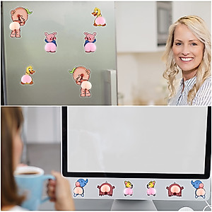 14 Pieces 3D Cartoon Car Sticker Decorative Mute Cute Car or Household Appliance Silicone Anti-Collision Strip Sticker for Rearview Mirror Car Door Frame Window