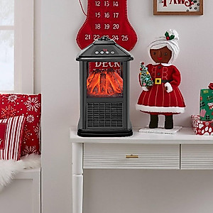 Portable Small Electric Fireplace Heater 3-Color Flame 900W Freestanding Space Heater Mini Electric Stove Heater with 4 Sided 59-90℉ Thermostat 12h-Timer Remote Control Overheat&Tip-Over Protection