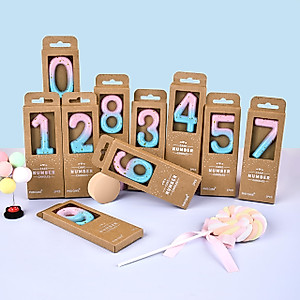 PHD CAKE 2.76 Inch Classical Pink Blue Gold 9 Number Birthday Candles, Gold Number Candles, Cake Number Candles, Party Celebration