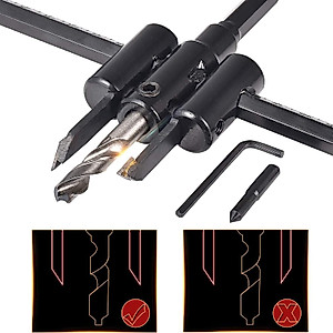 HOHXEN Adjustable Circle Hole Saw Cutter Woodworking Drill Bit,Adjustable 1-Inch to 12-Inches,Heavy Duty Wood DIY Tools(Cutting Diameter:30mm-200mm)