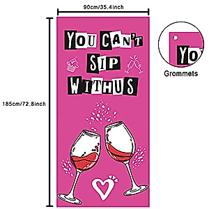 You Can’t Sip Withus Hot Rose Pink Happy Birthday Banner Background Burn Book Theme Decor for Bridal Shower Wedding Night Out Hen Movie Bachelorette Party Girl Woman Birthday Party Favors Decorations