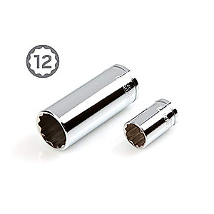 TEKTON 3/8 Inch Drive 12-Point Socket and Ratchet Set, 46-Piece (5/16-3/4 in., 8-19 mm) | SKT15302
