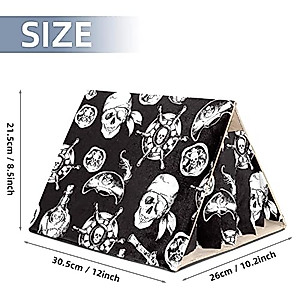 Y-DSIWX Guinea Pig Hideout House Bed, Skull Dark Pattern Rabbit Cave, Squirrel Chinchilla Hamster Hedgehog Nest Cage
