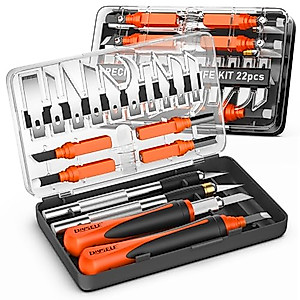 DIYSELF 22 Pack Craft Knife Set with Case | Exacto Knife for Crafting | Exacto Knives | Precision Knife | Exactly Knife | Hobby Knife Set | Exacting Knife