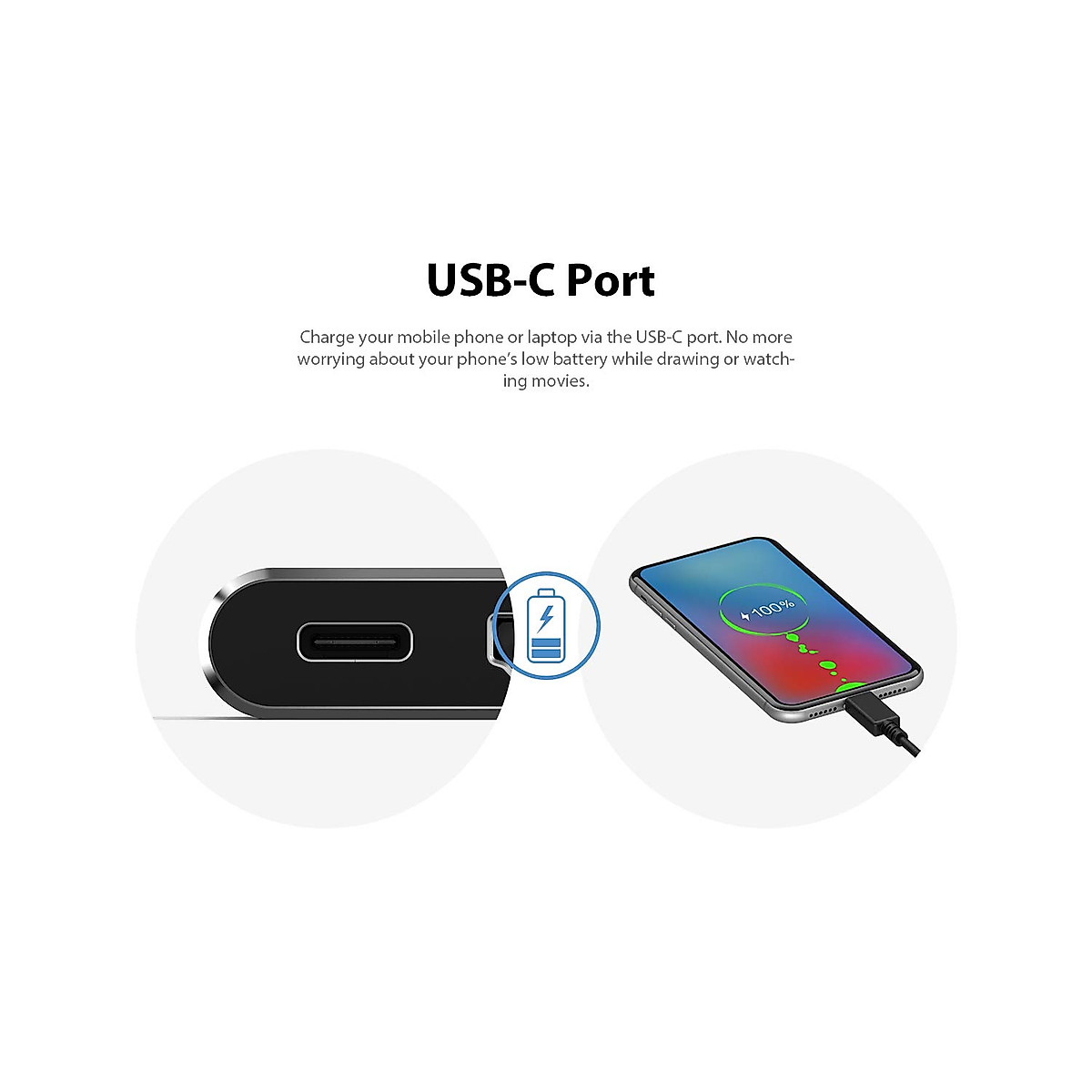 XPPen USB-C Hub 3 in 1 Type C to USB/HDMI/PD for Artist 12, Artist 12 Pro, Artist 13.3, Artist 13.3 Pro, Artist 15.6 and Artist 15.6 Pro