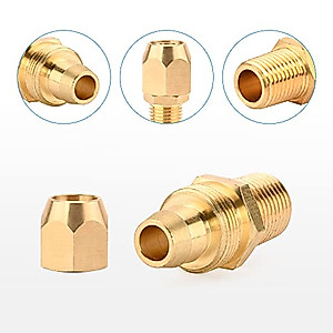 Luckyweld Air Hose Repair Kit, 2 Pack 3/8-Inch Reusable Solid Brass Hose-End Repair Fitting (3/8 Inch 2 Pcs)