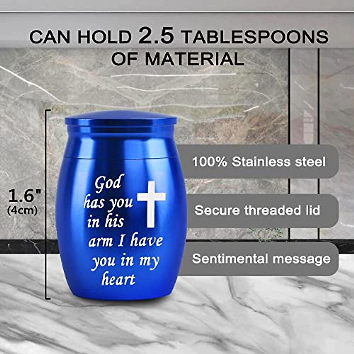 Small Urns for Human Ashes Keepsake, Mini Cremation Urn for Pet or Human Ashes, Sharing Baby Urns Earns, Tiny Little Funeral Urn for Ashes - Heart Shaped Case with Blue Light