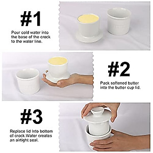 French Butter Keeper Crock Dish with Knife for Soft Butter-No more Hard Butter Anymore