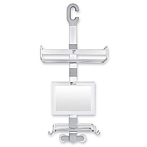 ToiletTree Products Rustproof Aluminum Shower and Bath Caddy with Fogless Shower Bathroom Mirror and Squeegee (Mirror with Aluminum Caddy).