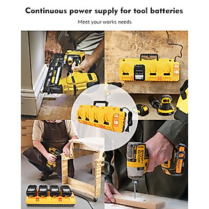 Amityke DCB104 Battery Charger, Replacement for Dewalt Battery Charger Station 4-Port Multi Charger with 2 USB Ports Compatible with 12V/20V/60V Dewalt Max Batteries DCB124 DCB126 DCB200 DCB205