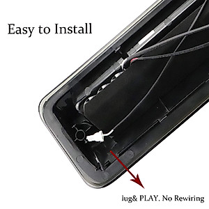 Replacement for Ford F-150 2004-2008 for Explorer Sport Trac 2007-2010 for Lincoln Mark LT 2006-2008 High Mount LED 3rd Tail Brake/Cargo Light (Black+Clear LEDs)