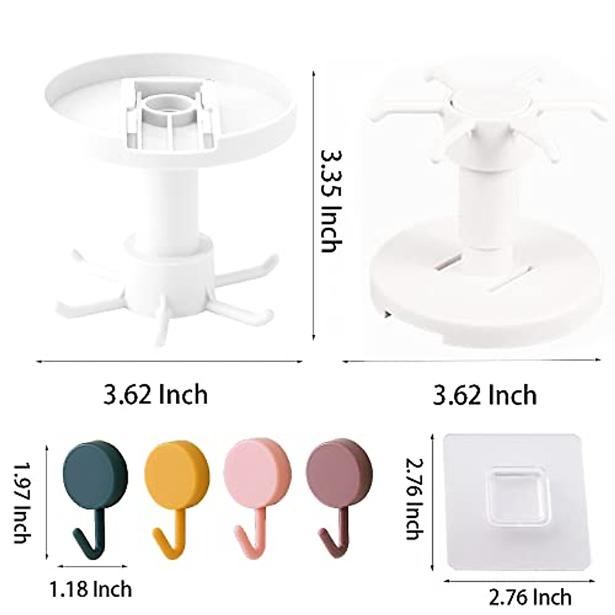 Superlike Kitchen Hooks Under Cabinet Utensil Hanger Holder Sticky Hooks for Kitchen Bathroom 2Pcs White with 4pcs Small Item Hooks
