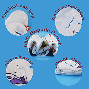 Baby Sleeping Sack and Blanket Bundle | Baby: 0-6 Months | 100% Organic Cotton | 1.5 TOG | Primary and Secondary Colors Shapes | Unisex (0-6 Months)