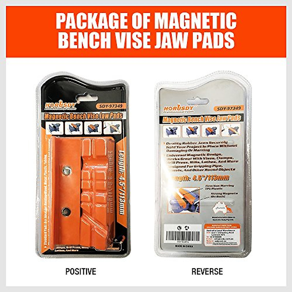 HORUSDY Vise Jaws, 4.5" Magnetic Retention Vice Jaw Pads, Universal Vise Soft Jaws