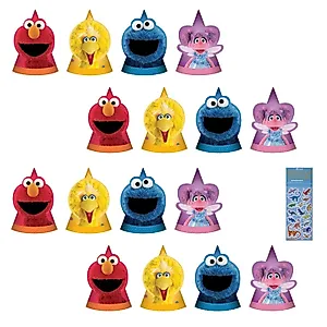 Amscan Sesame Street Birthday Party Supplies Bundle Pack includes Party Paper Hats - 16 Count