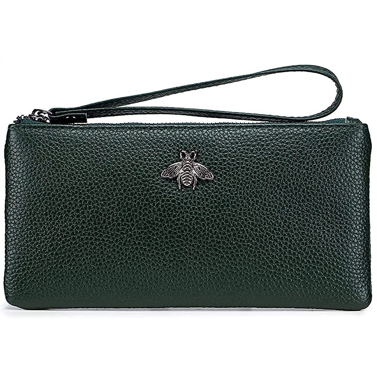 Genuine Leather Touch Screen Phone Clutch Bag Wristlet Handbag Wallet for Women Girls (Green)