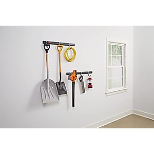 Rubbermaid FastTrack Garage Storage Utility Hooks, All in One Rail Hook Kit and Tool Organizer, 8 Piece, Heavy Duty for Wall/Shed/Garden