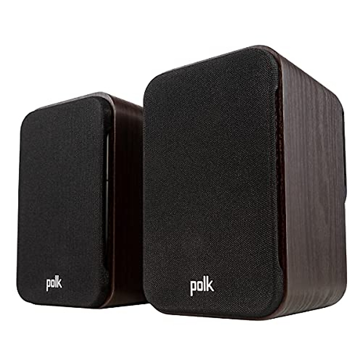 Polk Signature Elite ES10 Surround Loudspeaker - Hi-Res Audio Certified, Dolby Atmos & DTS:X Compatible, 1" Tweeter & 4" Woofer, Power Port Technology for Effortless Bass (Pair, Contemporary Walnut)