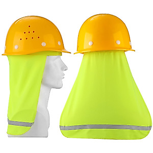 4 Pieces Sun Shade Hat Neck Shade Sun Shade Hat Cooling Skull Cap (Fluorescent Yellow)