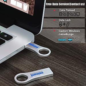 MEINAMI Customized USB Flash Drive Metal Ring Custom Thumb Drive Metal Personalized Memory Stick 32GB 25 Pack