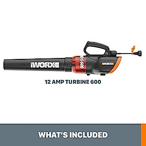 WORX WG520 12 Amp TURBINE 600 Electric Leaf Blower