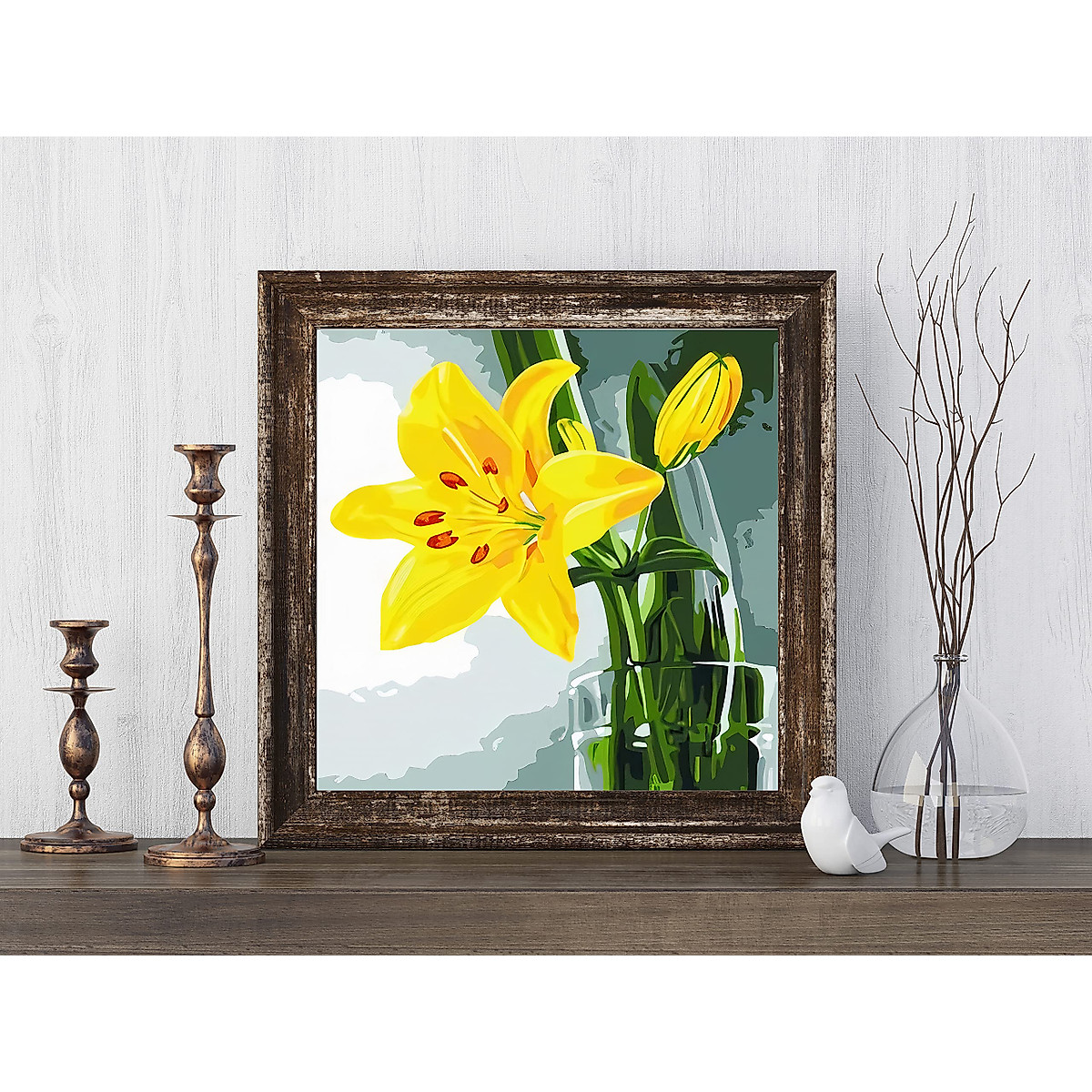 CRAFTBARN - 2 Framed DIY Paint by Numbers for Adults Beginner, Paint by Number for Adults Framed Canvas, Painting by Numbers for Adults, 2 10x10, Paint by Number for Adults, Crafts for Adults Women