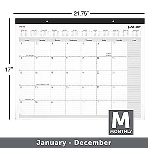Office Depot® Brand Monthly Desk Pad Calendar, 21-3/4" x 17", White, January To December 2023, OD202600