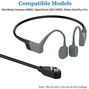 Threeeggs Charger for AfterShokz Aeropex AS800, USB Charging Cable for Shokz OpenRun Pro, OpenRun Mini, OpenComm Bone Conduction Headphones 3.3ft / 100cm (1)