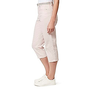 Gloria Vanderbilt Women's High Rise Belted Capri, Rosy Pink