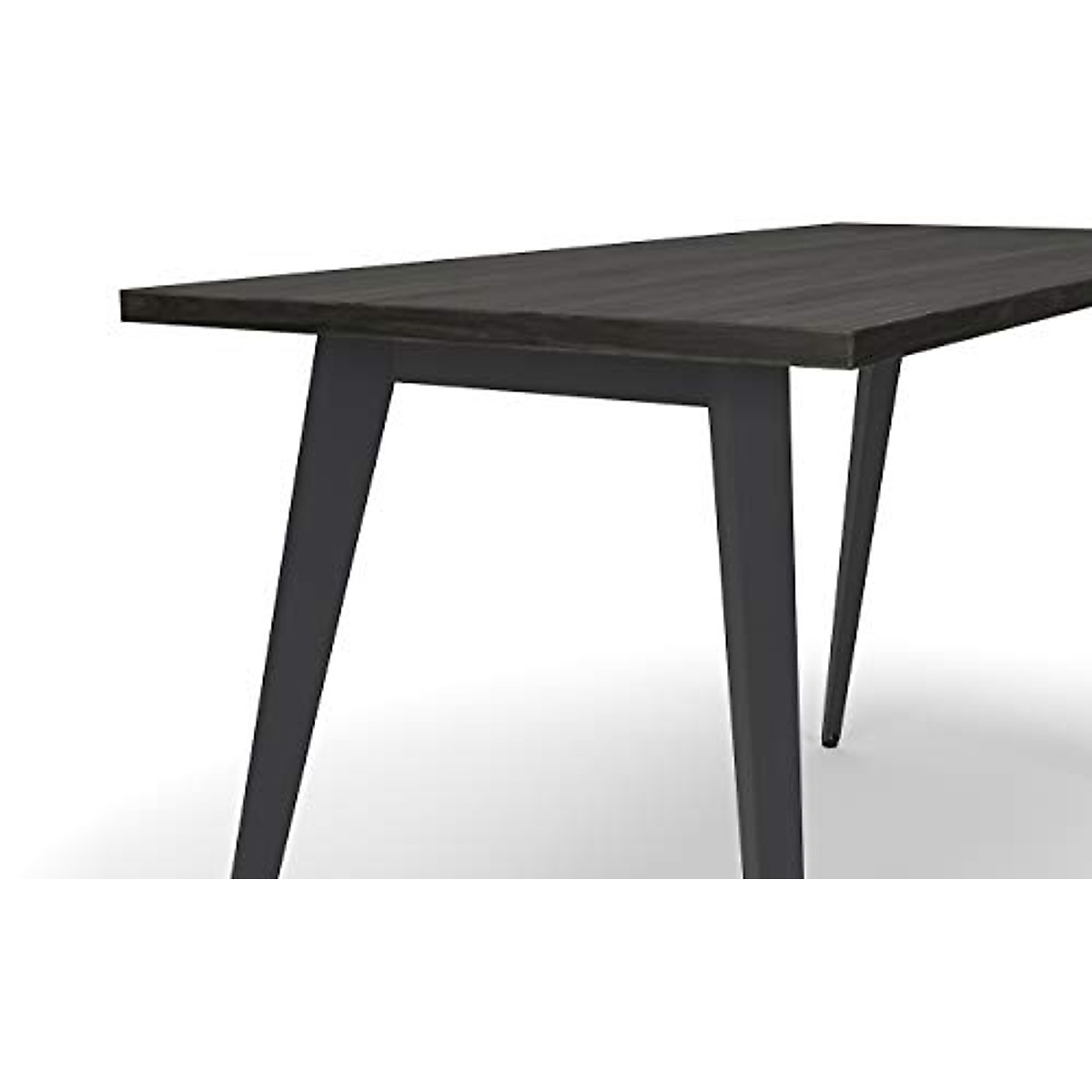 HON Basyx Commercial-Grade Executive Desk, Angled Metal Legs, 55", Gray