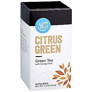 Amazon Brand - Happy Belly Citrus Green Tea Bags, 20 Count