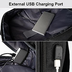 Modoker 18.9 Inch Travel Backpack for Men Computer Backpack with USB Charging Port Laptop Backpacks for Traveling on Airline Carry on Work Backpack Heavy Duty Backpack,Black