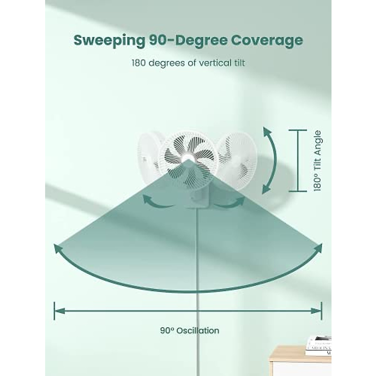 8.5 Inch Wall Mount Fan with A Remote Control and Timer, Small Portable Oscillation Socket Fan for RV, AC/DC(12V), 4 Speeds Garage Mounted Fans, Quiet Bedroom Fan for Kitchen, Bathroom,5.9 ft cord