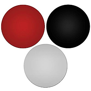 3 Pcs Silicone Microwave Mat, AIFUDA 11.8 Inch Round Non-Stick Microwave Turntable Pad, Oven Mat, Heat Resistant Pad, Pot Holder - Red, Black, Gray