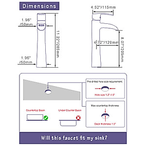 Arkosdex Modern Bathroom Vessel Sink Faucet, Tall Waterfall Bathroom Faucets, Single Handle Lavatory Vanity Faucet for Bowl Sink, 1 Hole Bath Tap with Pop Up Drain & Water Lines, Brass, Matte Black