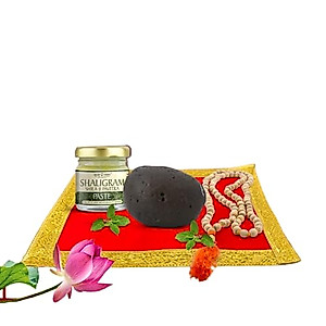 Vedic Vaani Aniruddha Vishwambhara Matsya Kurma Vishnu Avatar Shaligram|Shaligram Paste|Tulsi mala (Pack of 3)