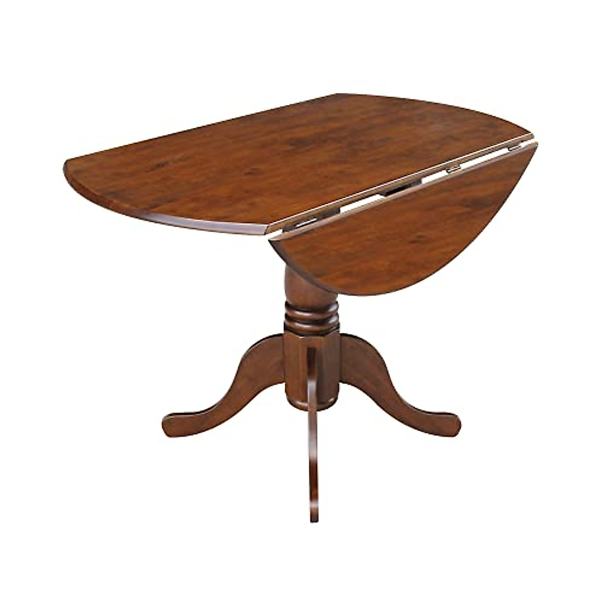 International Concepts Round Dual Drop Leaf Pedestal Table, Espresso, 42"