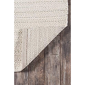 Momeni Andes Wool and Viscose Area Rug, 7'9" X 9'9", Ivory