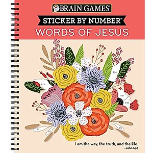 Brain Games - Sticker by Number: Words of Jesus (28 Images to Sticker)