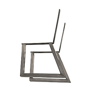 Live Edge Timber Co. Bench Legs with Back Rest - Raw Steel – Pair