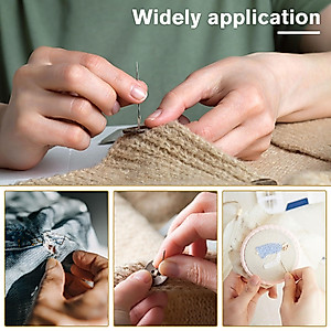 Tikjiua 152 Pcs Upholstery Repair Sewing Kit, 123 Pcs Sewing Stitching Needles and 20 Pcs Sewing Thread, Leather Sewing Needles Supplies Stitching Kit for Furniture, Shoes, Canvas, Sofa Repair
