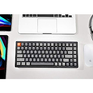 Keychron K2 Version 2 Wireless Gaming Mechanical Keyboard, Bluetooth/USB Wired Compact 84 Keys RGB LED Backlit N-Key Rollover Aluminum Frame for Mac Windows, Gateron G Pro Brown Switch